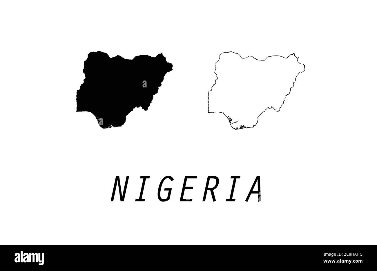 Nigeria map outline vector illustration Stock Vector Image & Art - Alamy
