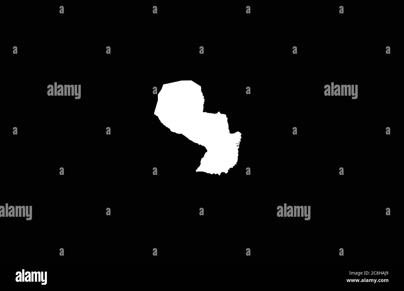 Paraguay map outline vetor llustration Stock Vector Image & Art - Alamy