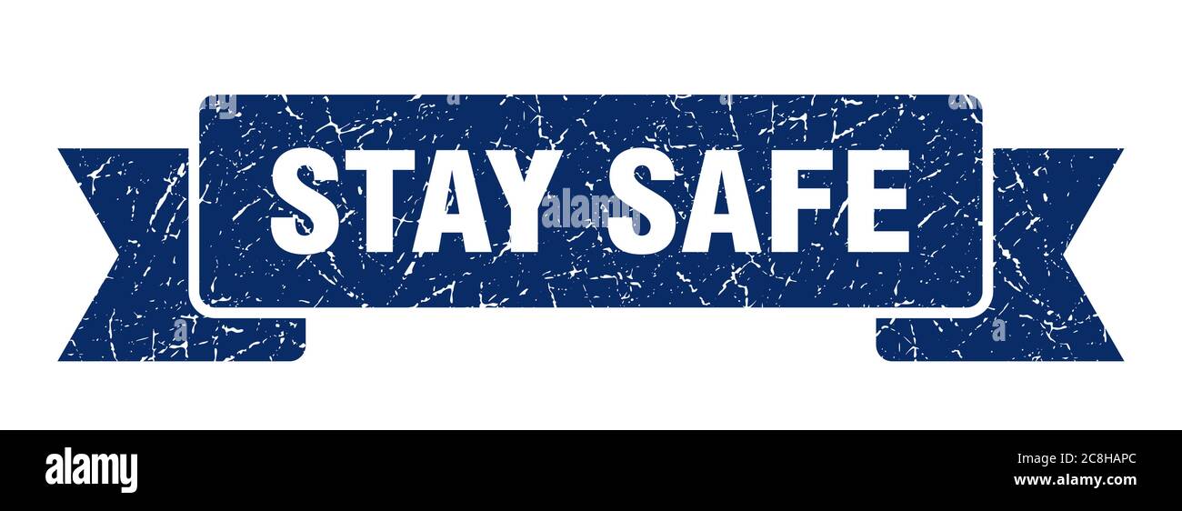 stay safe ribbon sign. stay safe vintage retro band Stock Vector Image ...