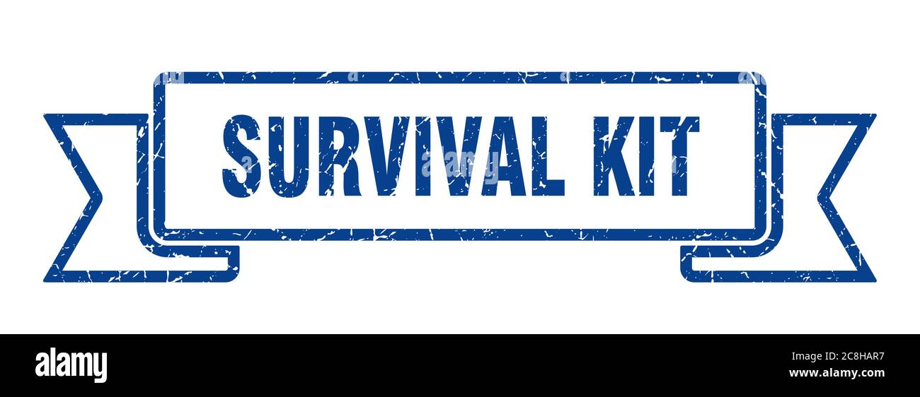 survival kit ribbon sign. survival kit vintage retro band Stock Vector ...