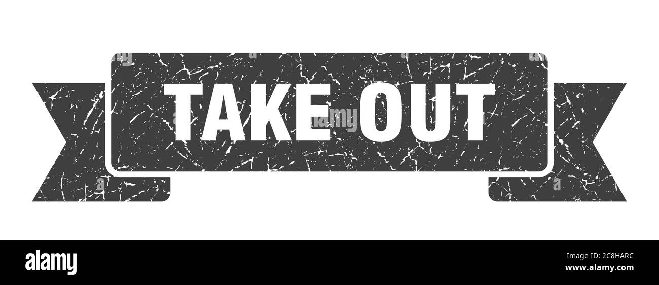 take out ribbon sign. take out vintage retro band Stock Vector Image ...