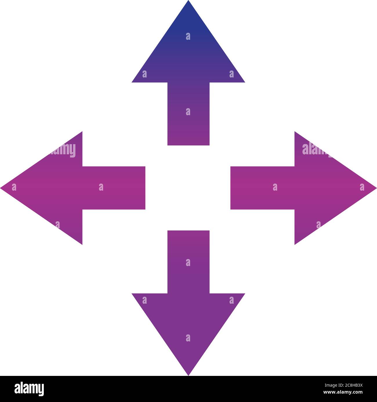 arrows icon of elements in various directions gradient style vector ...