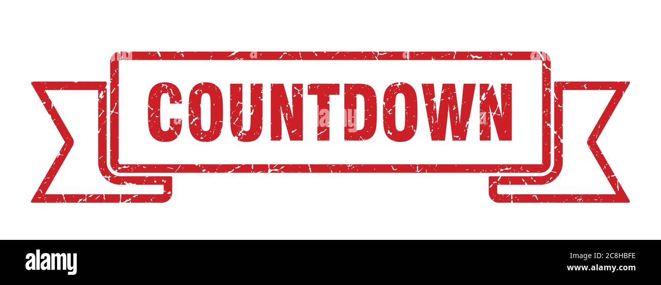 countdown ribbon sign. countdown vintage retro band Stock Vector Image ...