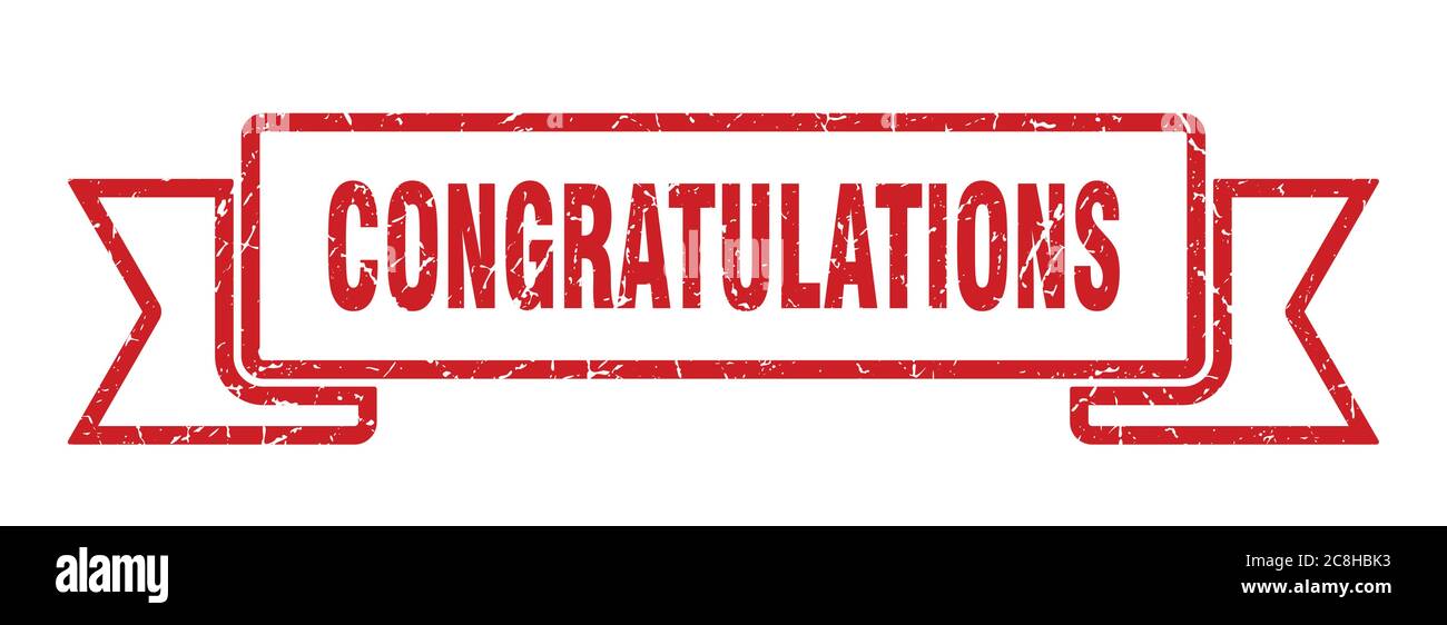 congratulations ribbon sign. congratulations vintage retro band Stock ...