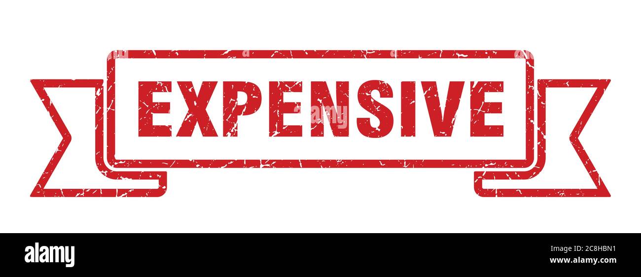 expensive ribbon sign. expensive vintage retro band Stock Vector Image ...