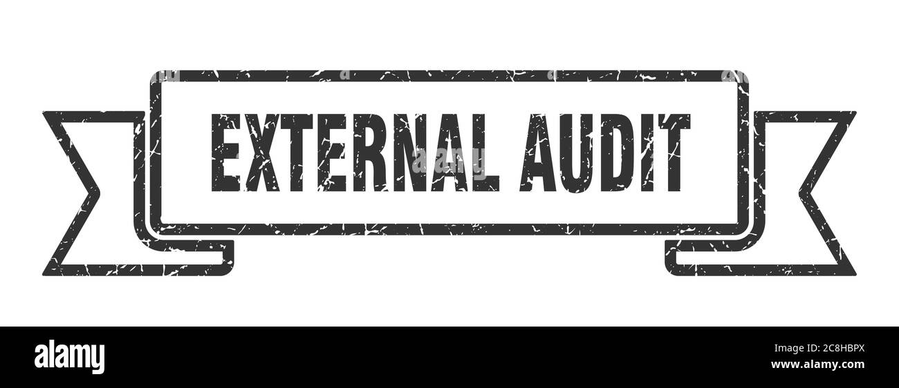 external audit ribbon sign. external audit vintage retro band Stock ...