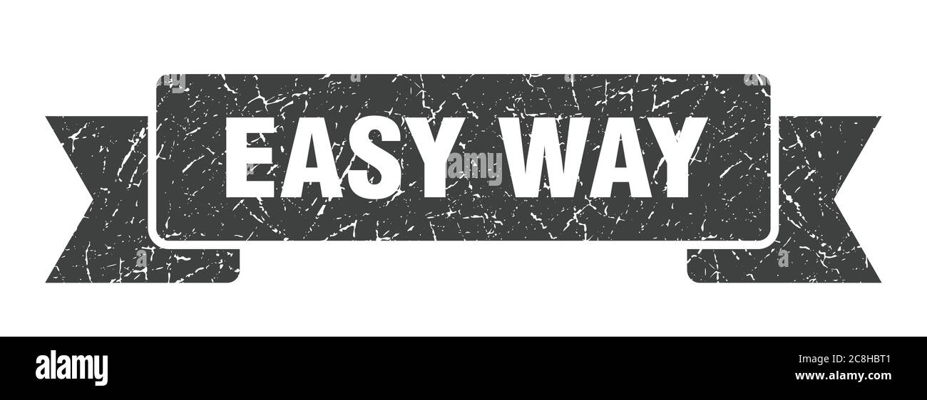 easy way ribbon sign. easy way vintage retro band Stock Vector Image ...