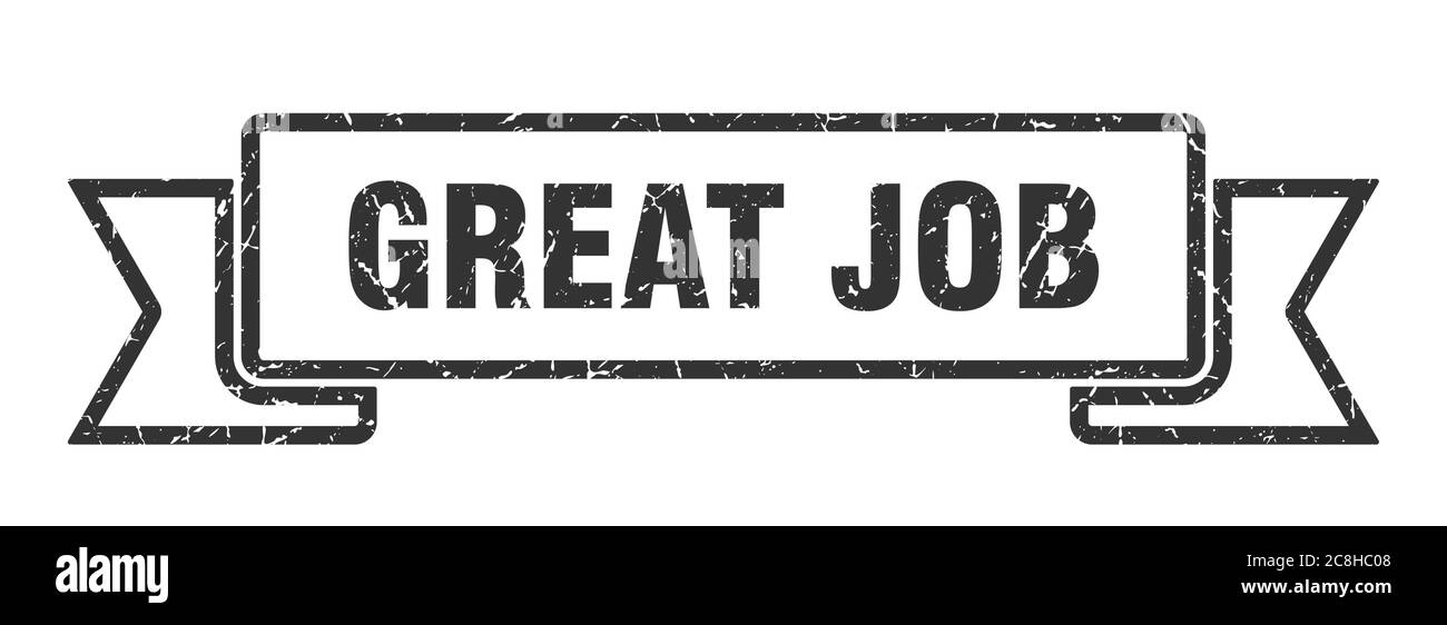 great job ribbon sign. great job vintage retro band Stock Vector Image ...