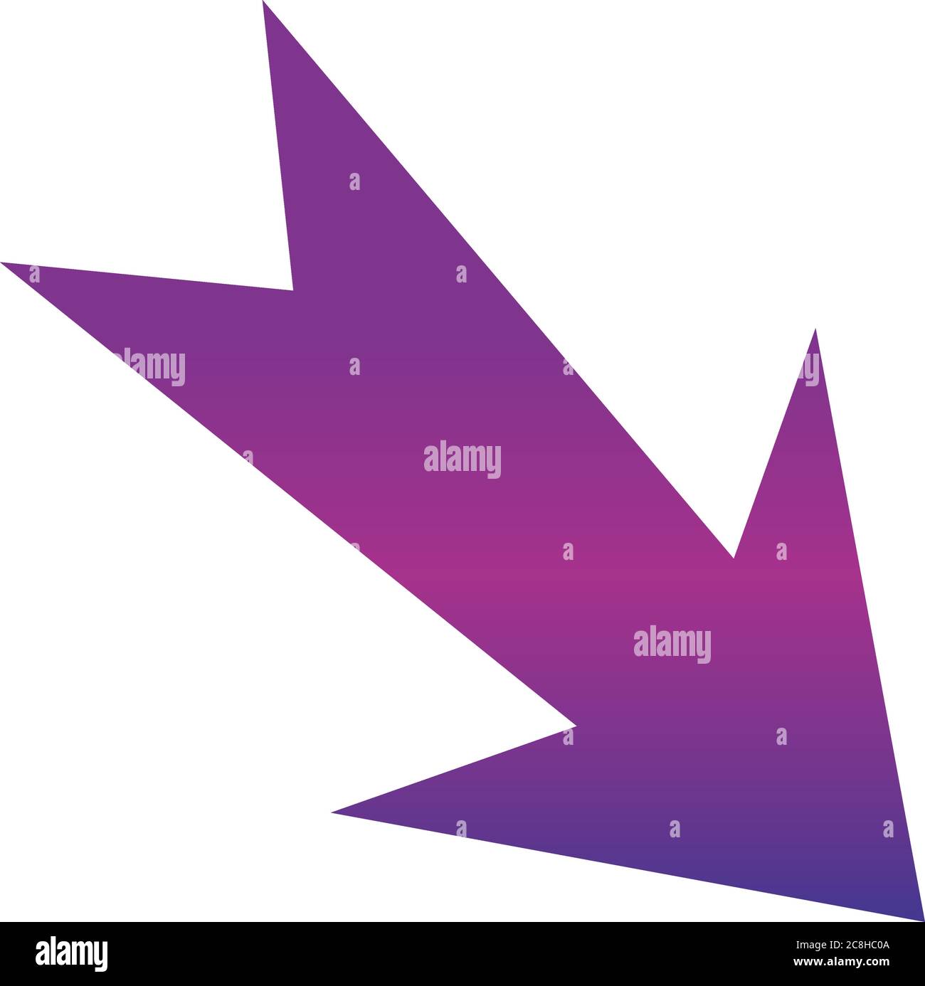 arrow direction related icon, down variation gradient style vector ...