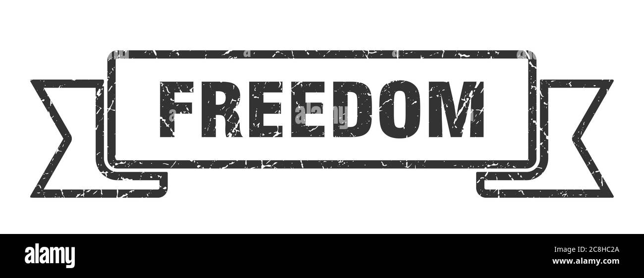 freedom ribbon sign. freedom vintage retro band Stock Vector Image ...