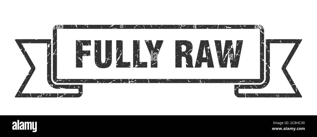 fully raw ribbon sign. fully raw vintage retro band Stock Vector Image ...