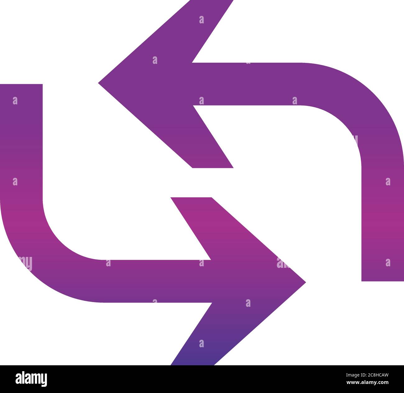 arrow direction related icon, arrows point two sides gradient style ...