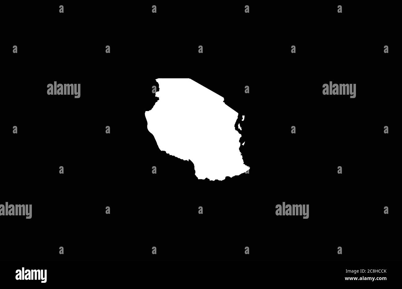 Tanzania Map Outline Vector Illustration Stock Vector Image And Art Alamy