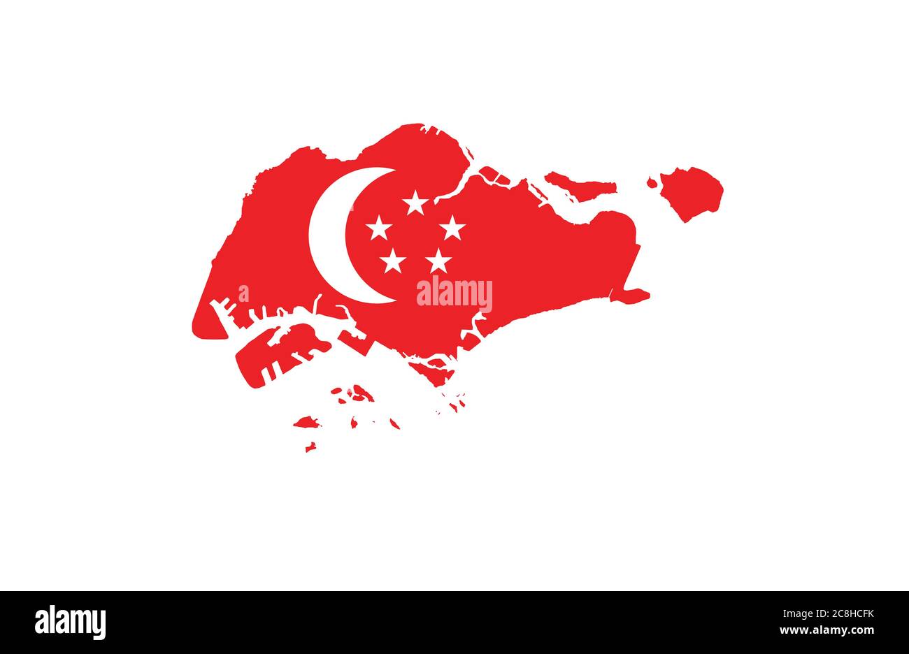 Singapore Country Map Outline