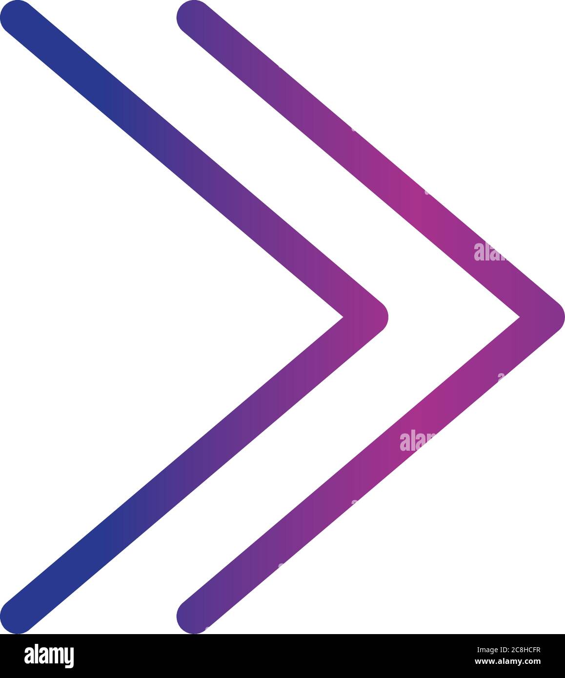 double right arrows direction forward button gradient style icon vector ...