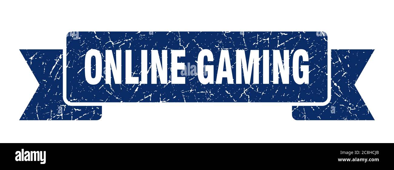 online gaming ribbon sign. online gaming vintage retro band Stock ...