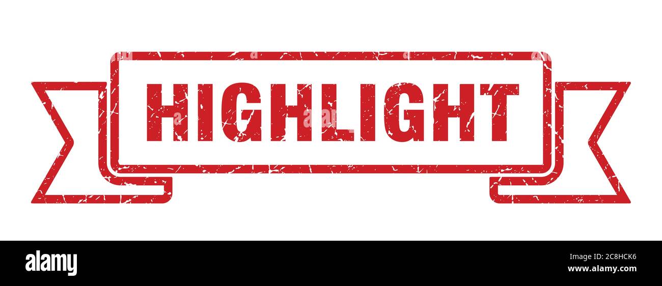 highlight ribbon sign. highlight vintage retro band Stock Vector Image ...