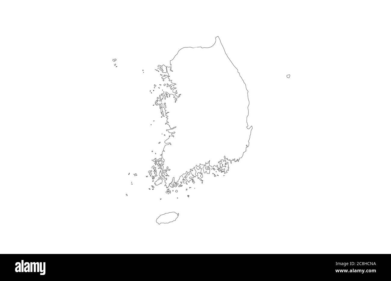 South Korea map outline vector illustration Stock Vector Image & Art ...