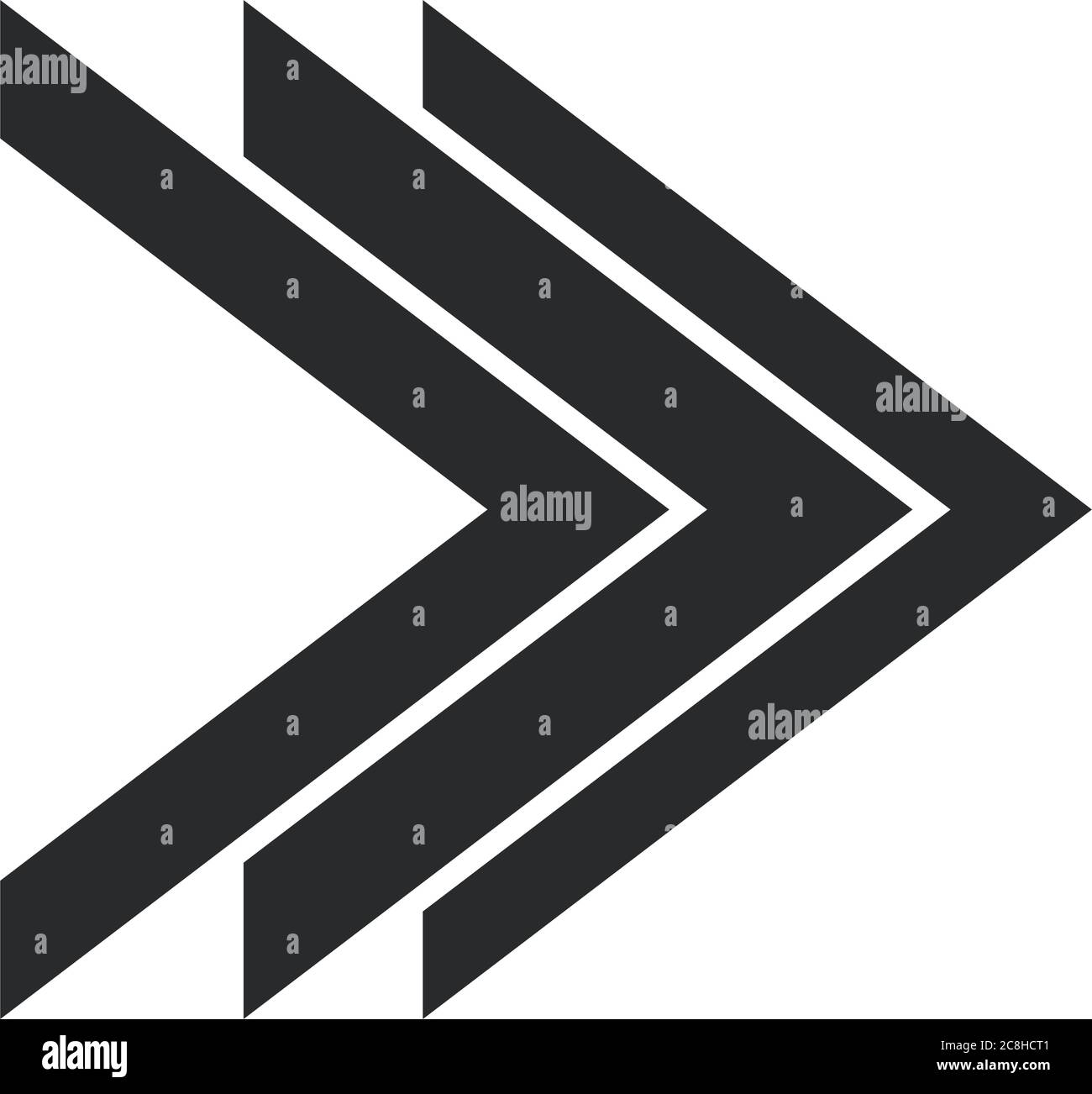 double right arrows direction forward button silhouette style icon ...