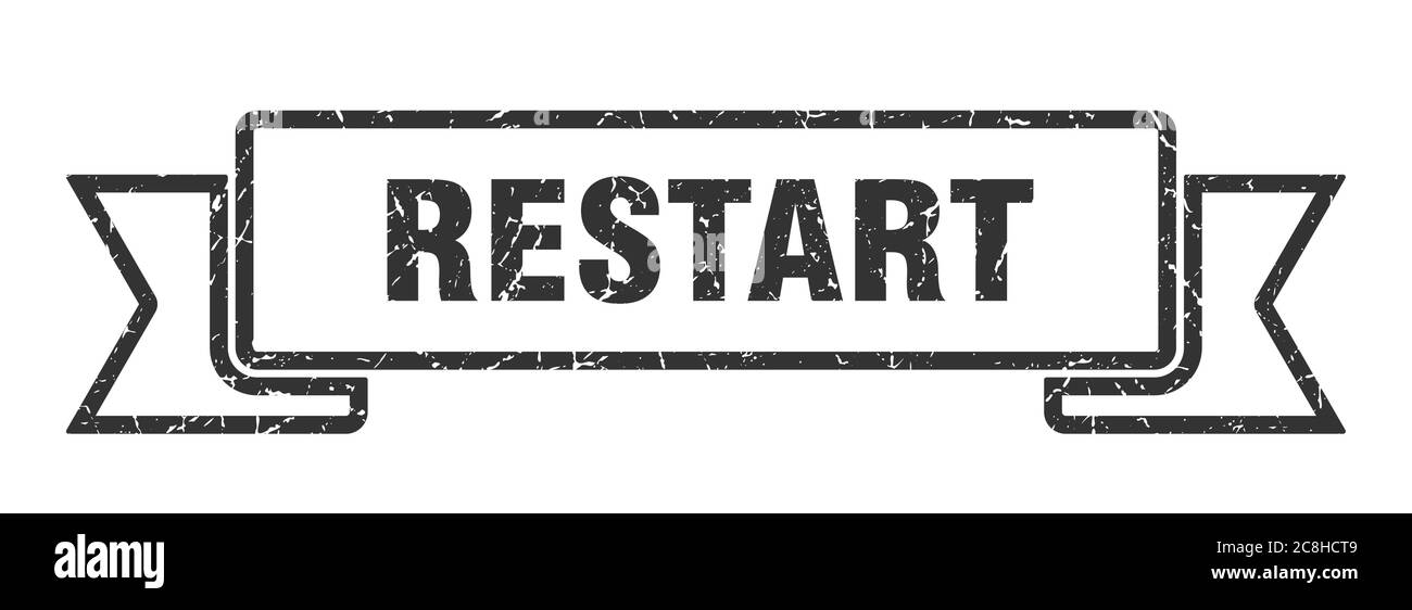 restart ribbon sign. restart vintage retro band Stock Vector Image ...