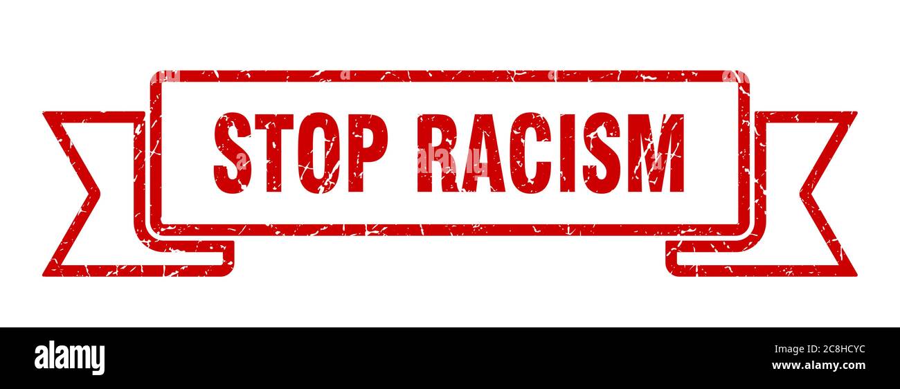 stop racism ribbon sign. stop racism vintage retro band Stock Vector ...