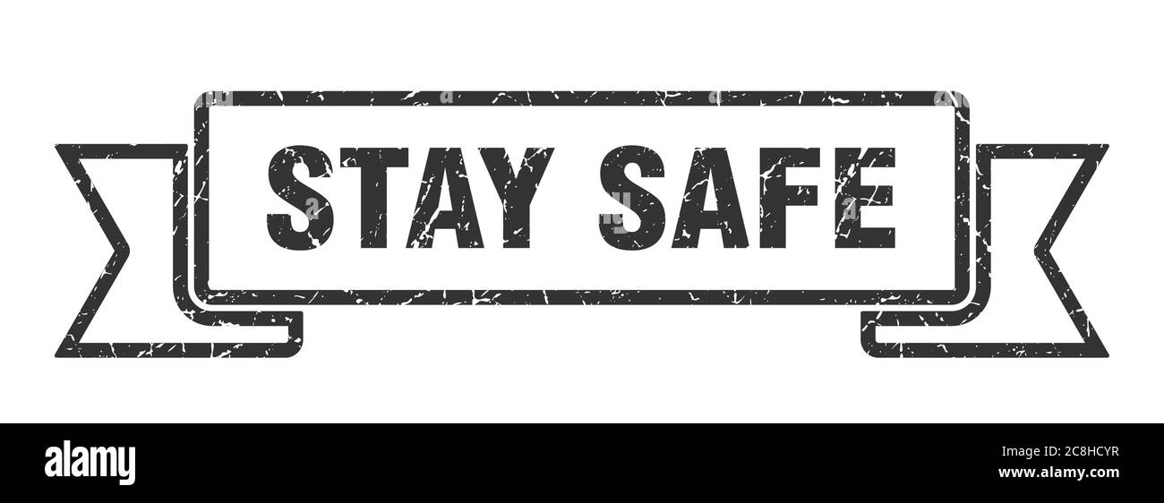 stay safe ribbon sign. stay safe vintage retro band Stock Vector Image ...