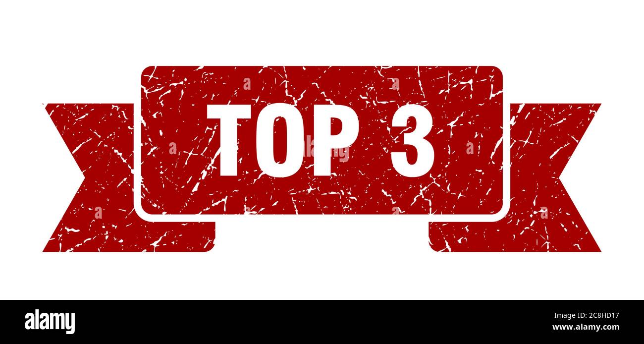 top 3 ribbon sign. top 3 vintage retro band Stock Vector Image & Art ...