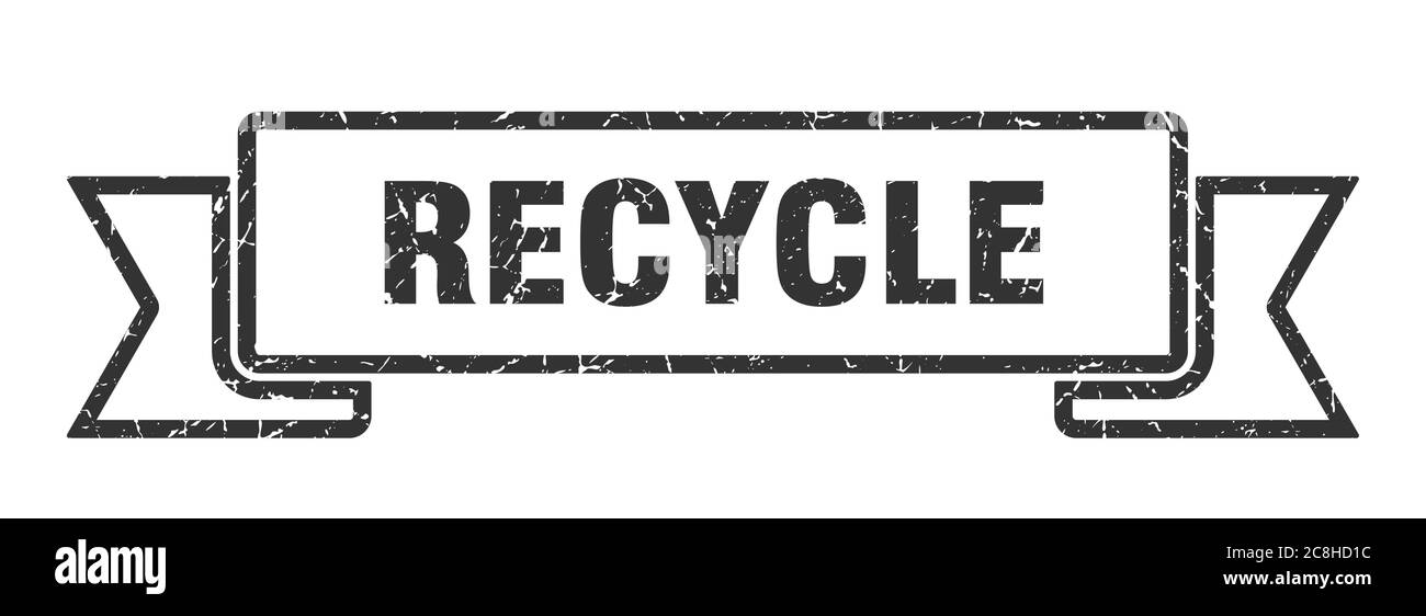 recycle ribbon sign. recycle vintage retro band Stock Vector Image ...
