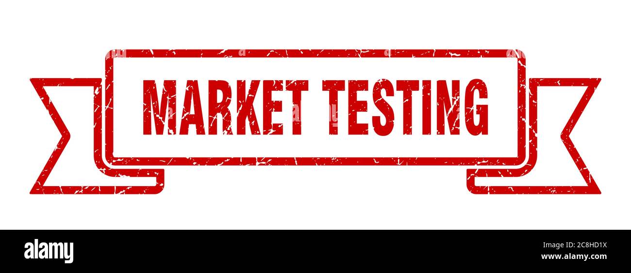 market testing ribbon sign. market testing vintage retro band Stock ...
