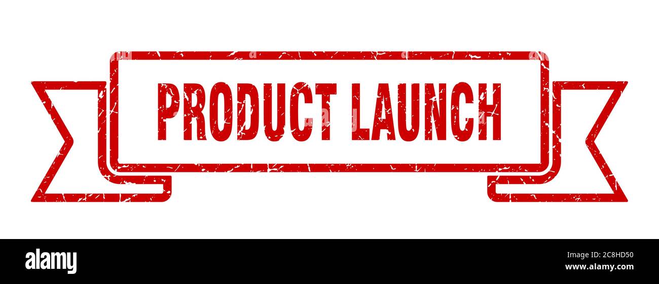 product launch ribbon sign. product launch vintage retro band Stock ...