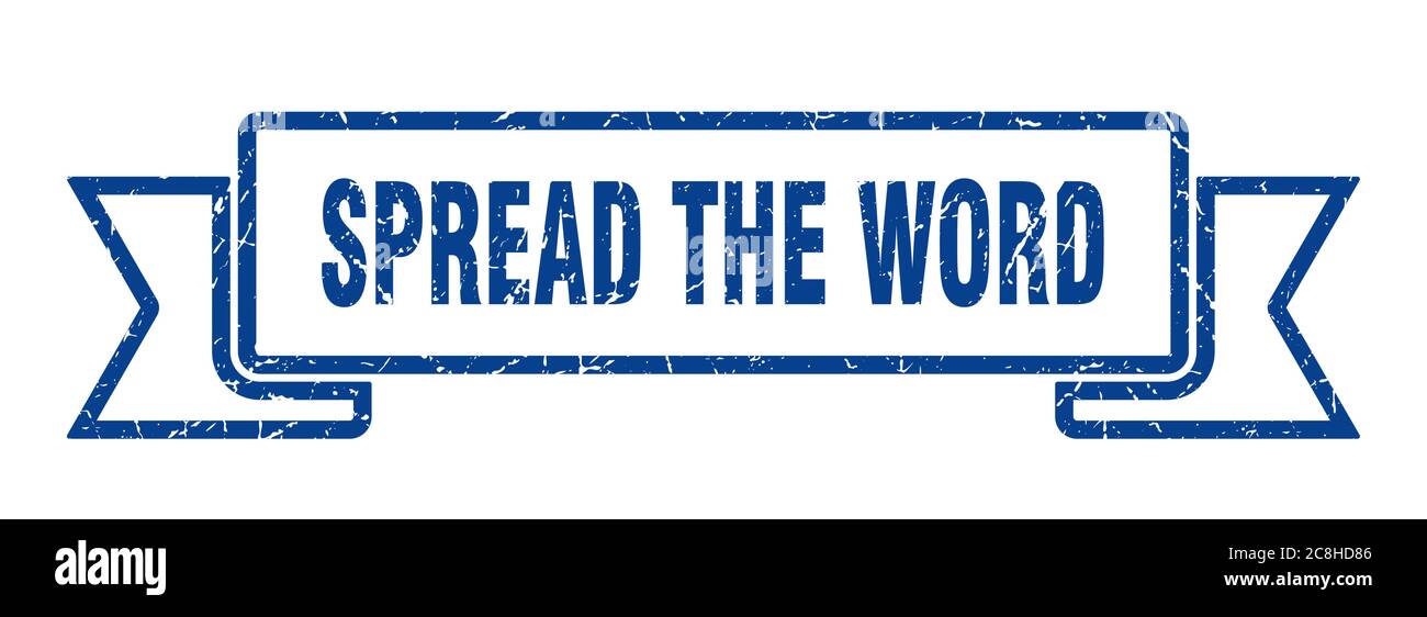 spread the word ribbon sign. spread the word vintage retro band Stock ...