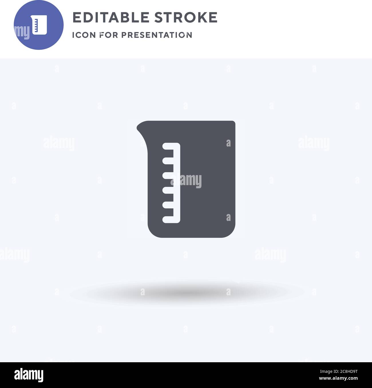 Beaker icon vector, filled flat sign, solid pictogram isolated on white ...