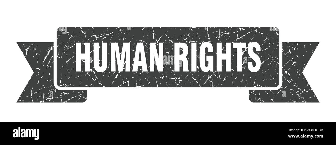 human rights ribbon sign. human rights vintage retro band Stock Vector ...