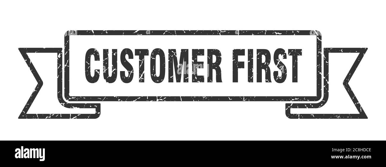 customer first ribbon sign. customer first vintage retro band Stock ...