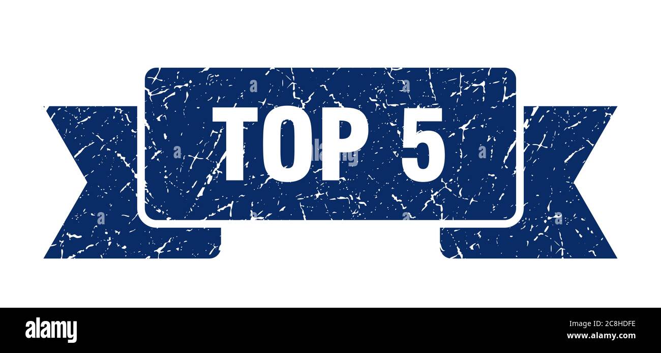 top 5 ribbon sign. top 5 vintage retro band Stock Vector Image & Art ...