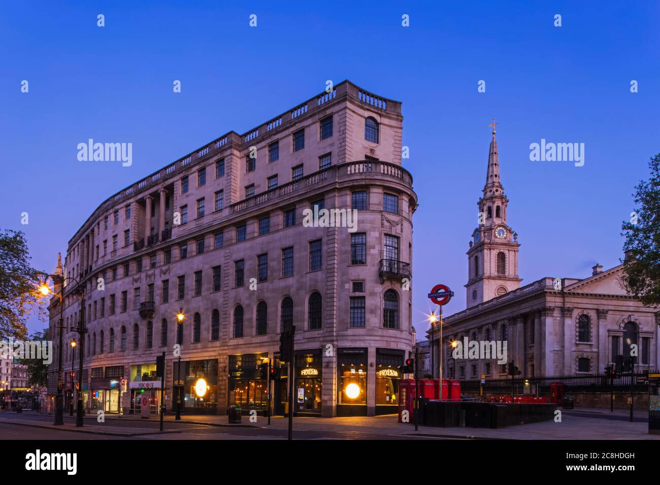 England, London, The Strand, Lion's Corner House Building and St.Martin ...
