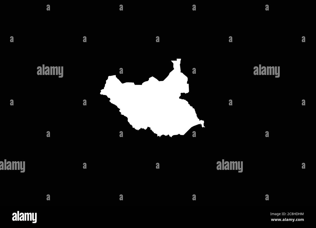 South Sudan Map Outline Vector Illustration Stock Vector Image And Art
