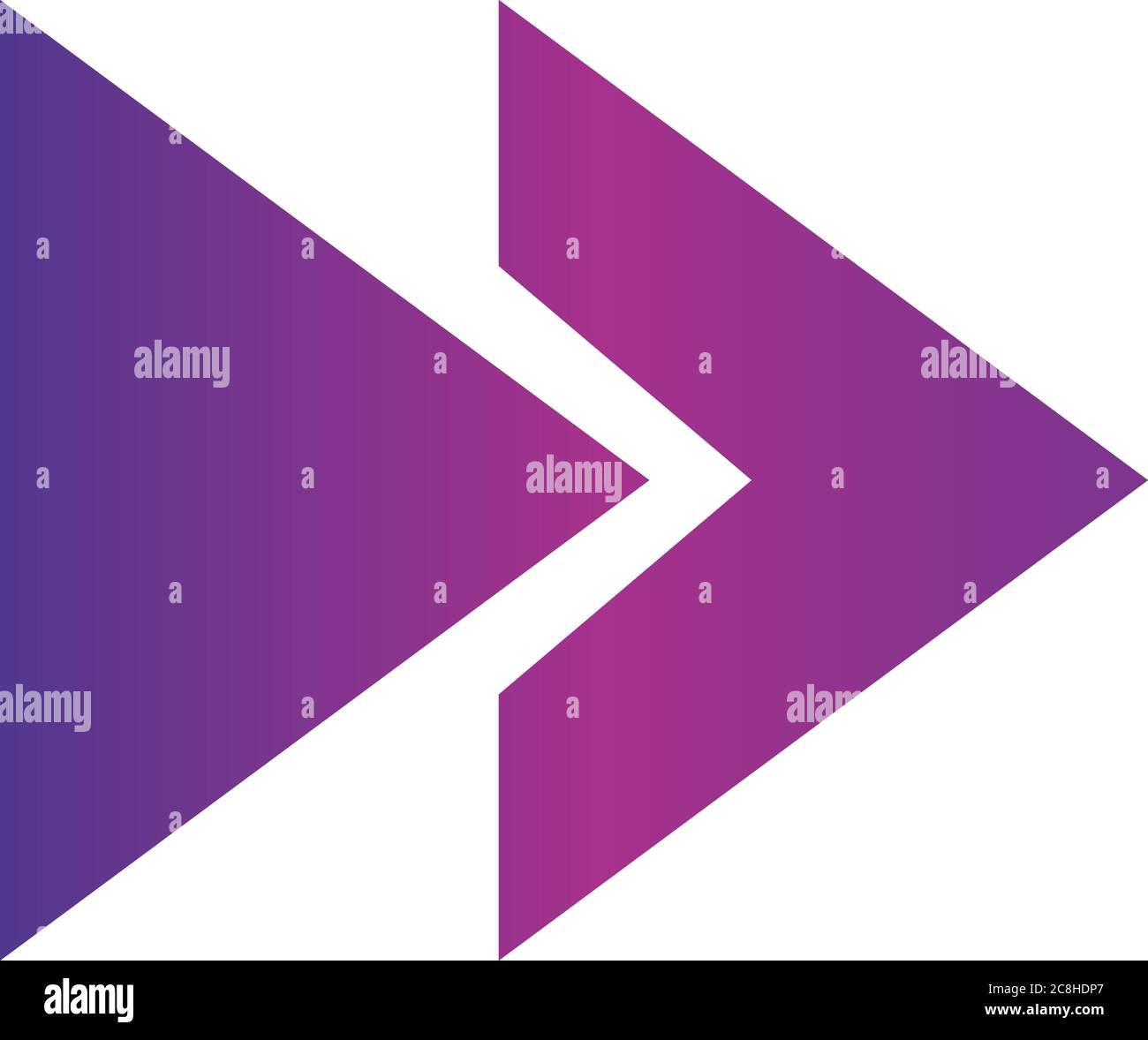 double right arrows direction forward digital button gradient style ...