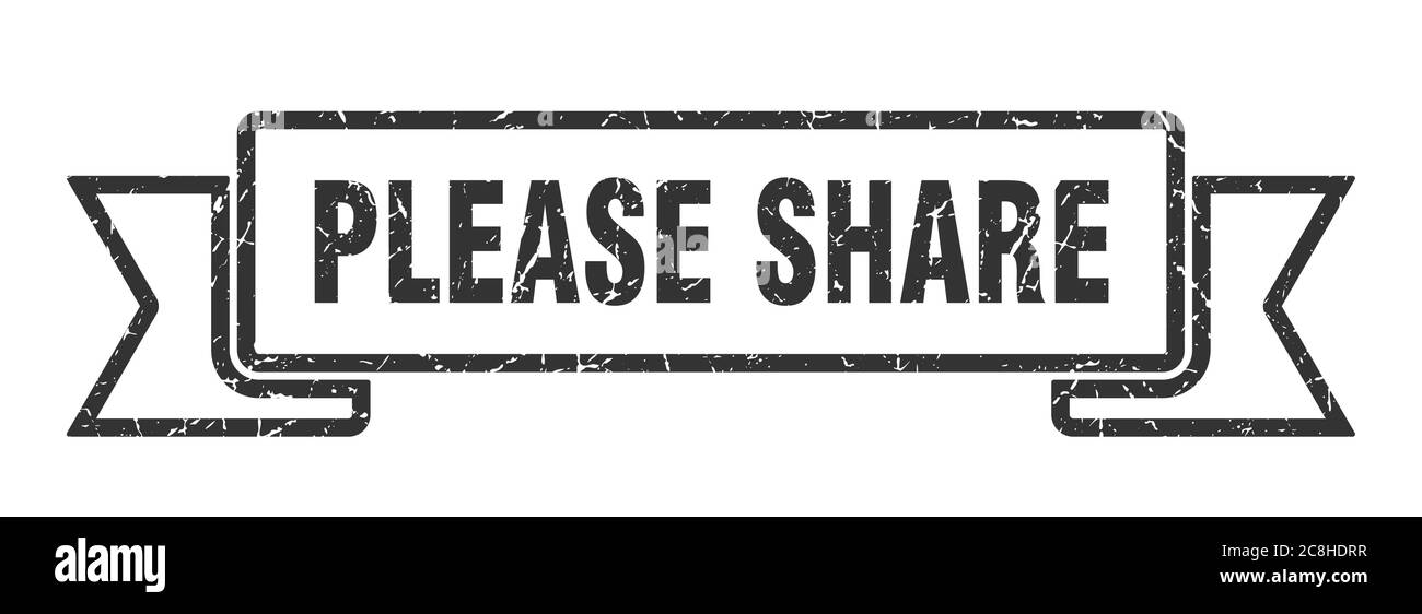 please share ribbon sign. please share vintage retro band Stock Vector ...