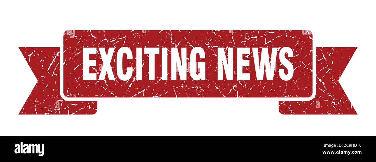 exciting news ribbon sign. exciting news vintage retro band Stock ...