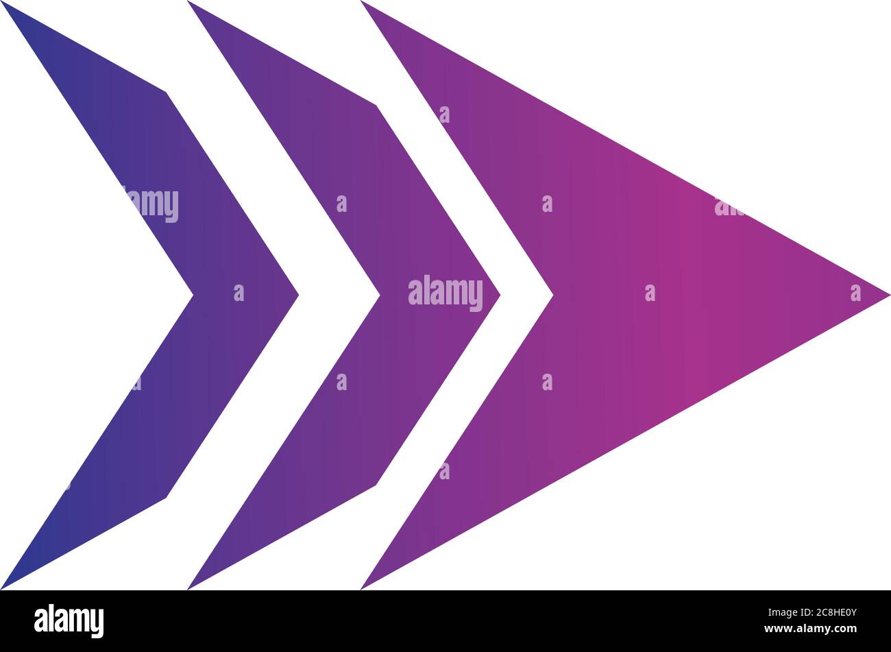 double right arrows direction forward button gradient style icon vector ...