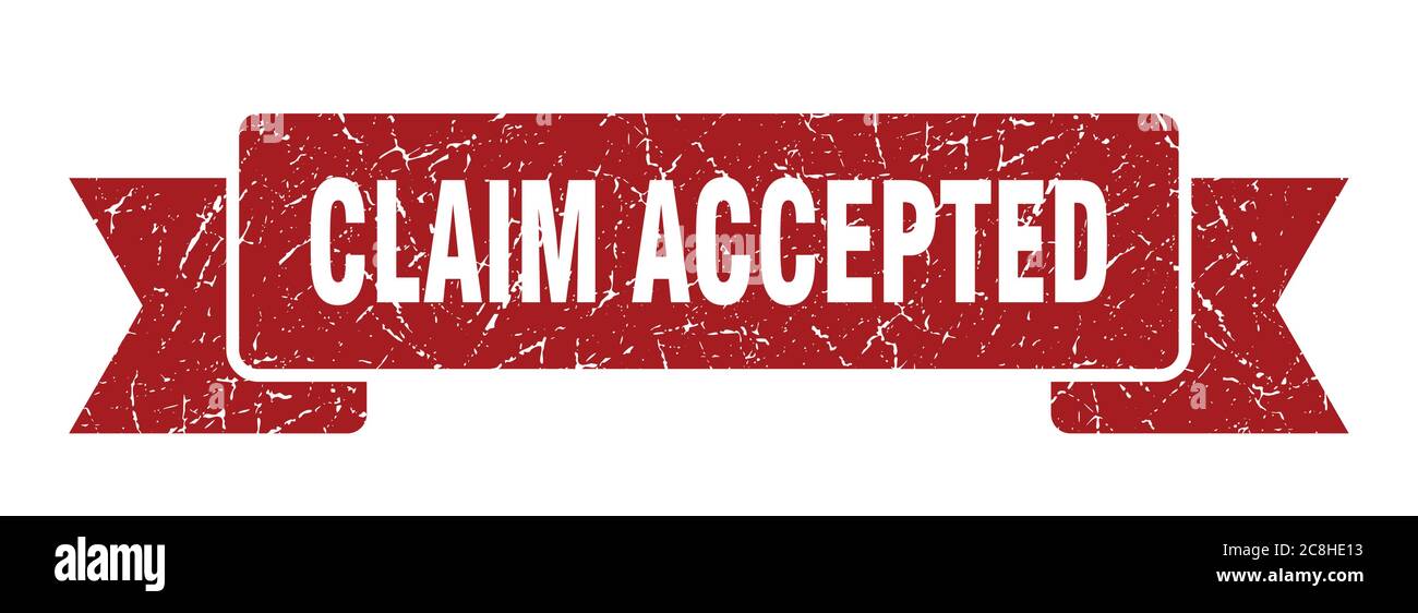claim accepted ribbon sign. claim accepted vintage retro band Stock ...