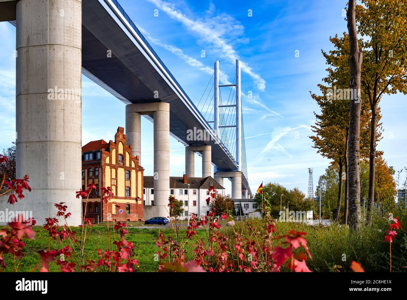 Neue Rügenbrücke - New Rugen Bridge over the Strelasund, connecting ...