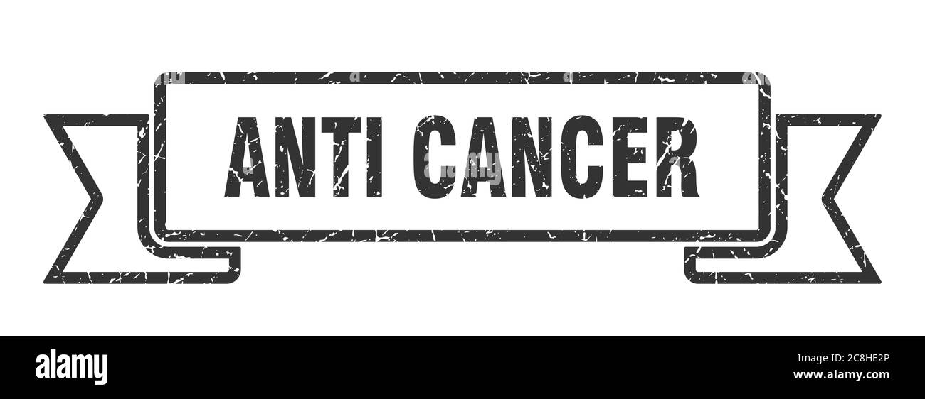 anti cancer ribbon sign. anti cancer vintage retro band Stock Vector ...