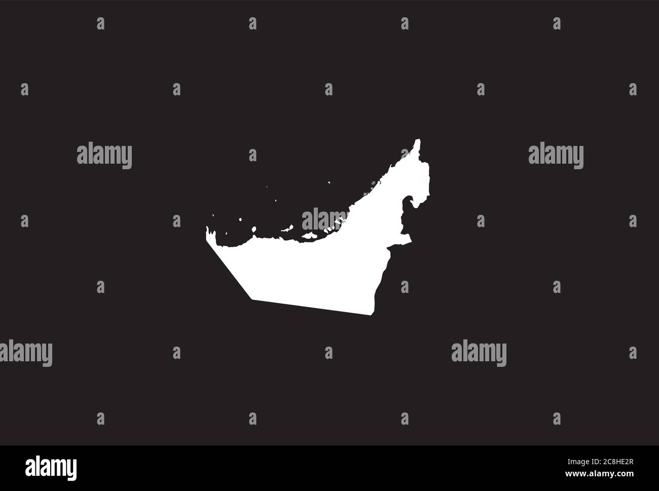 United Arab Emirates outline map vector illustration Stock Vector Image ...