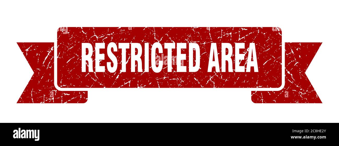 restricted area ribbon sign. restricted area vintage retro band Stock ...