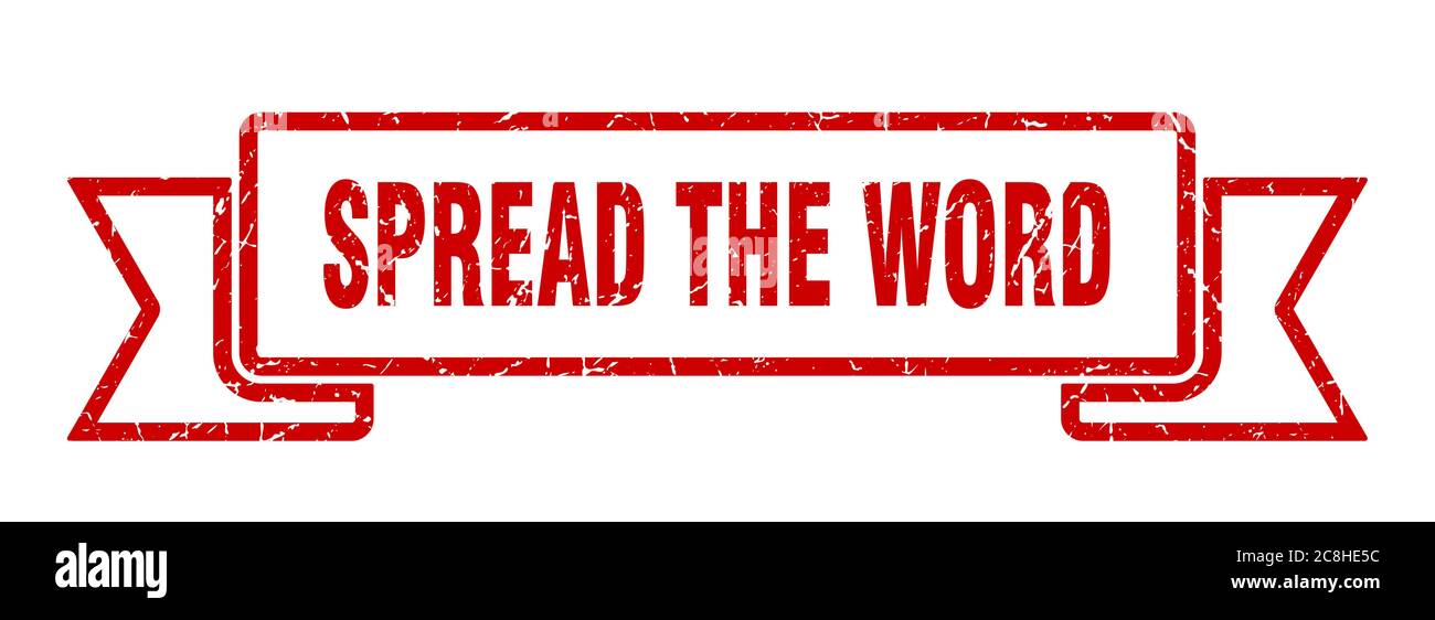 spread the word ribbon sign. spread the word vintage retro band Stock ...