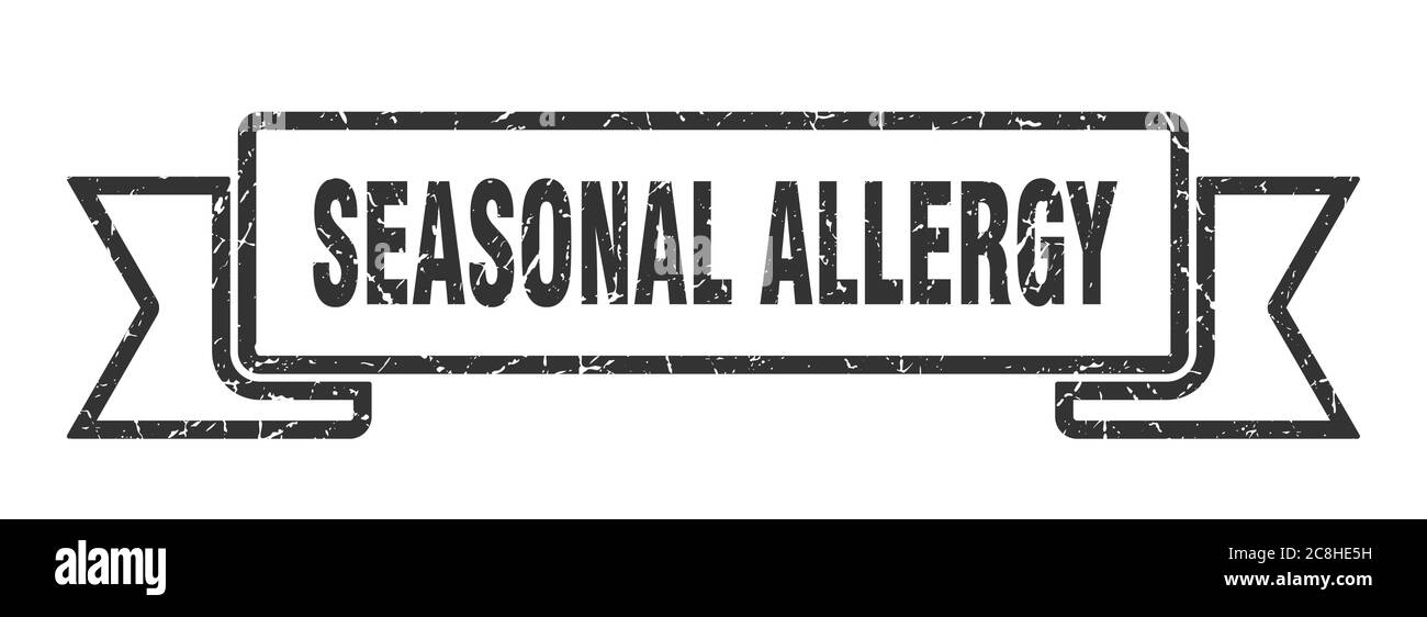 seasonal allergy ribbon sign. seasonal allergy vintage retro band Stock ...