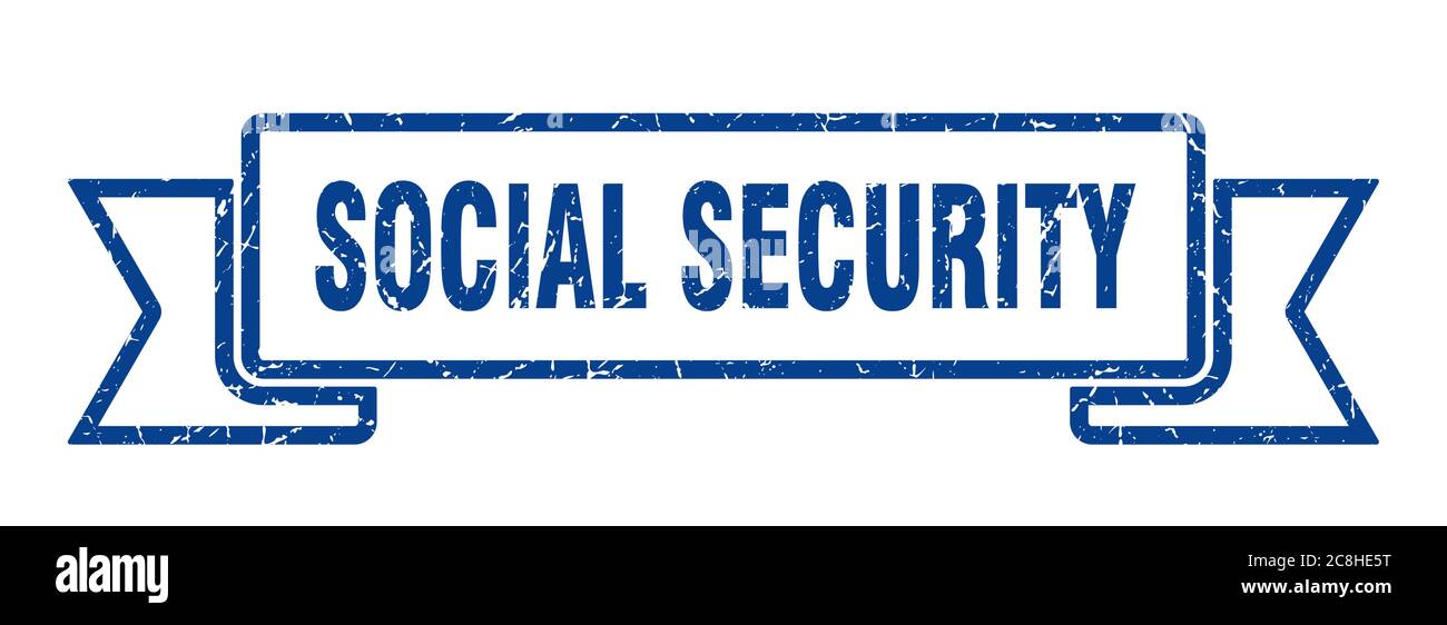 social security ribbon sign. social security vintage retro band Stock ...