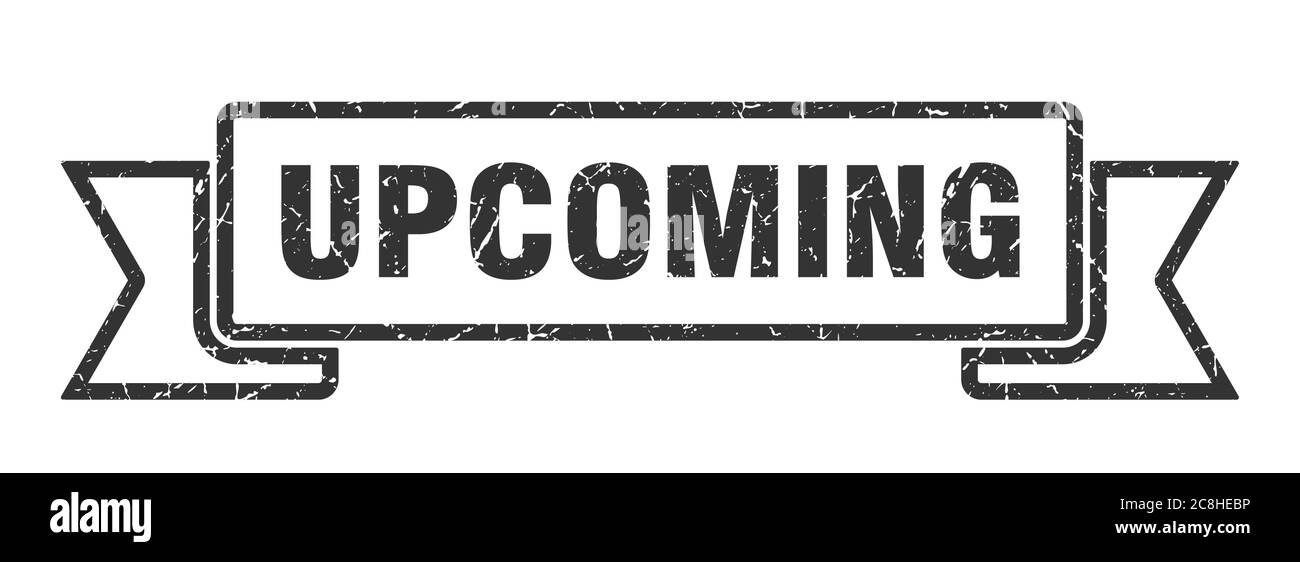 upcoming ribbon sign. upcoming vintage retro band Stock Vector Image ...